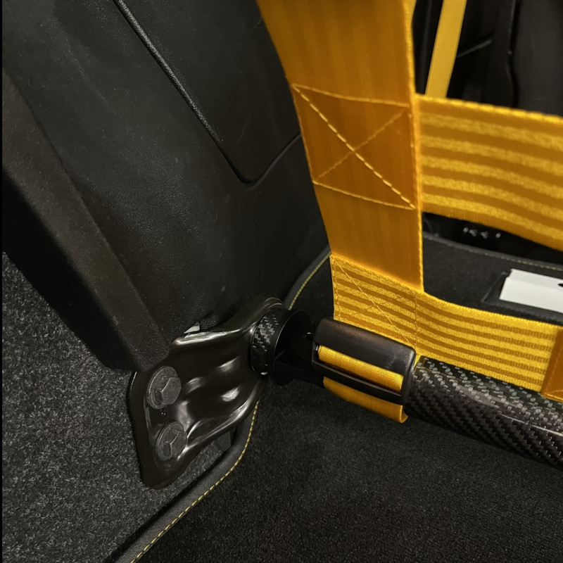 Rear seat delete kit V2 - Double strut bar and net for Abarth 595