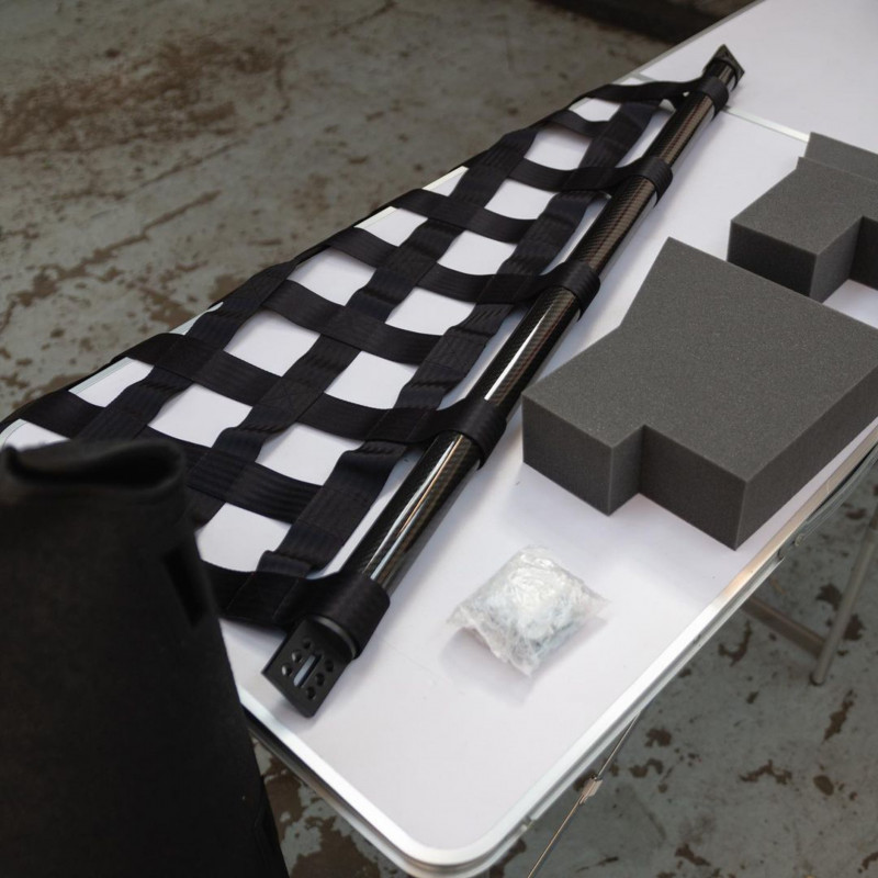 Rear seat delete kit V2 - Double strut bar with net for BMW 1 Series ...