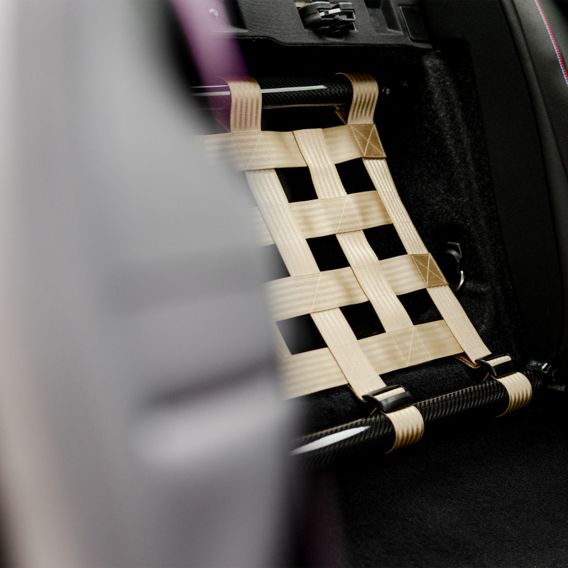 Rear seat delete fullkit V2 - Double strut bar, net and carpet for BMW ...