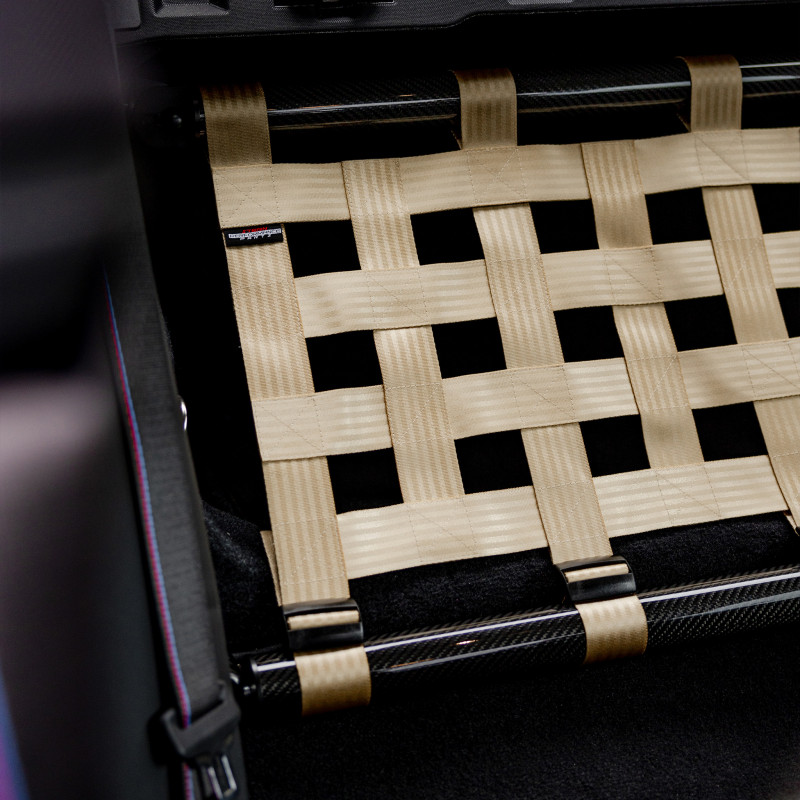 Rear seat delete fullkit V2 - Double strut bar, net and carpet for BMW ...