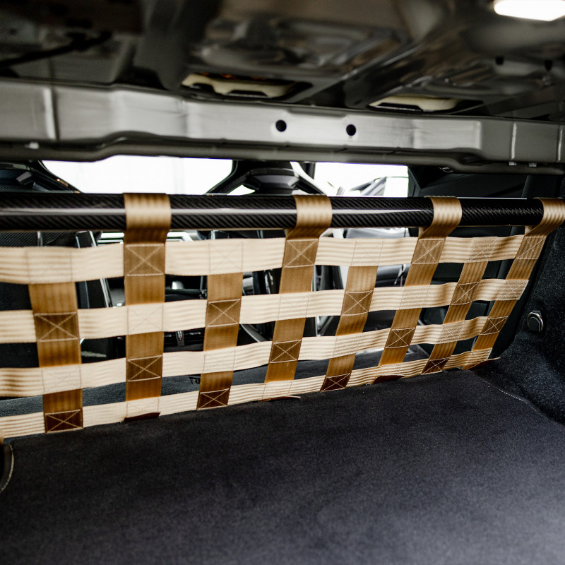 Rear seat delete fullkit V2 - Double strut bar, net and carpet for BMW ...