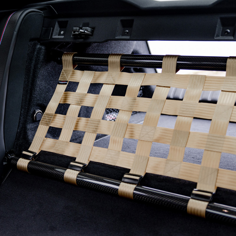 Rear seat delete fullkit V2 - Double strut bar, net and carpet for BMW ...