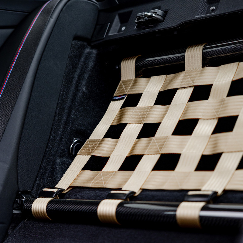Rear seat delete fullkit V2 - Double strut bar, net and carpet for BMW ...