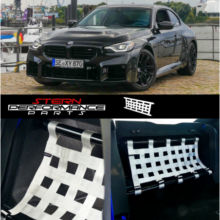 Rear seat delete kit V2 - Double strut bar and net for BMW 2series G42 ...